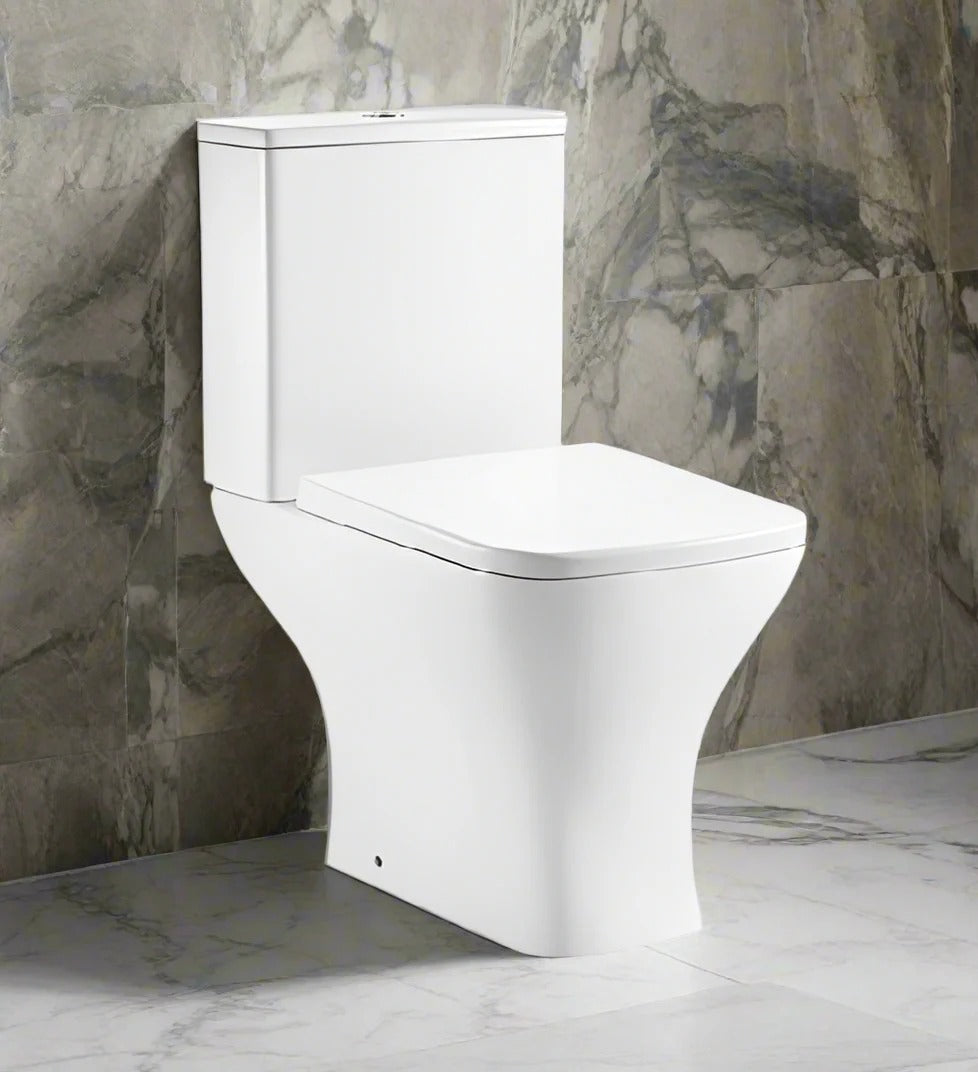 Doccia Open Back Close Coupled Toilet with Soft Close Seat – BANYETTI